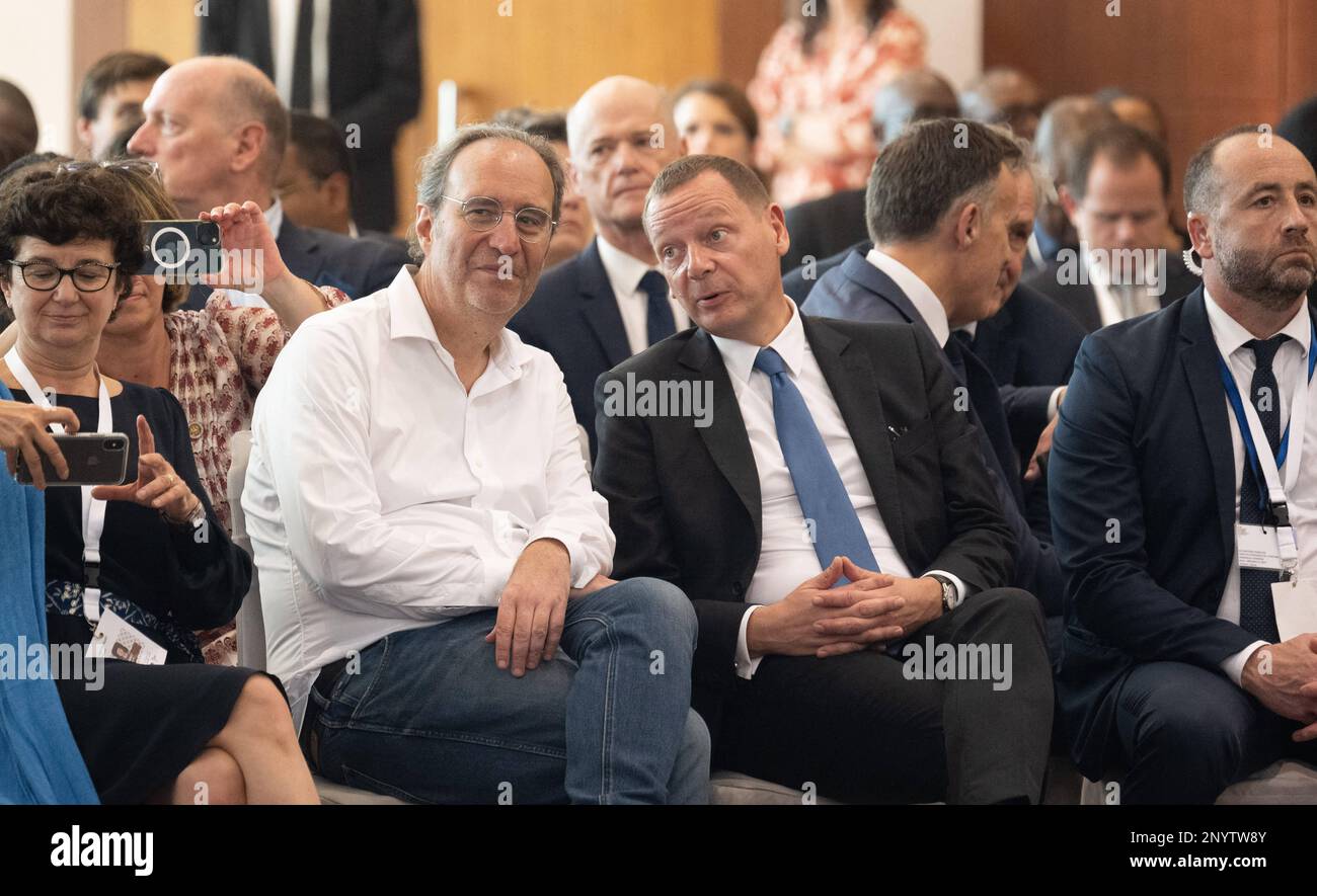 Libreville, Gabon. 02nd Mar, 2023. Xavier Niel and Emmanuel Bonne ...