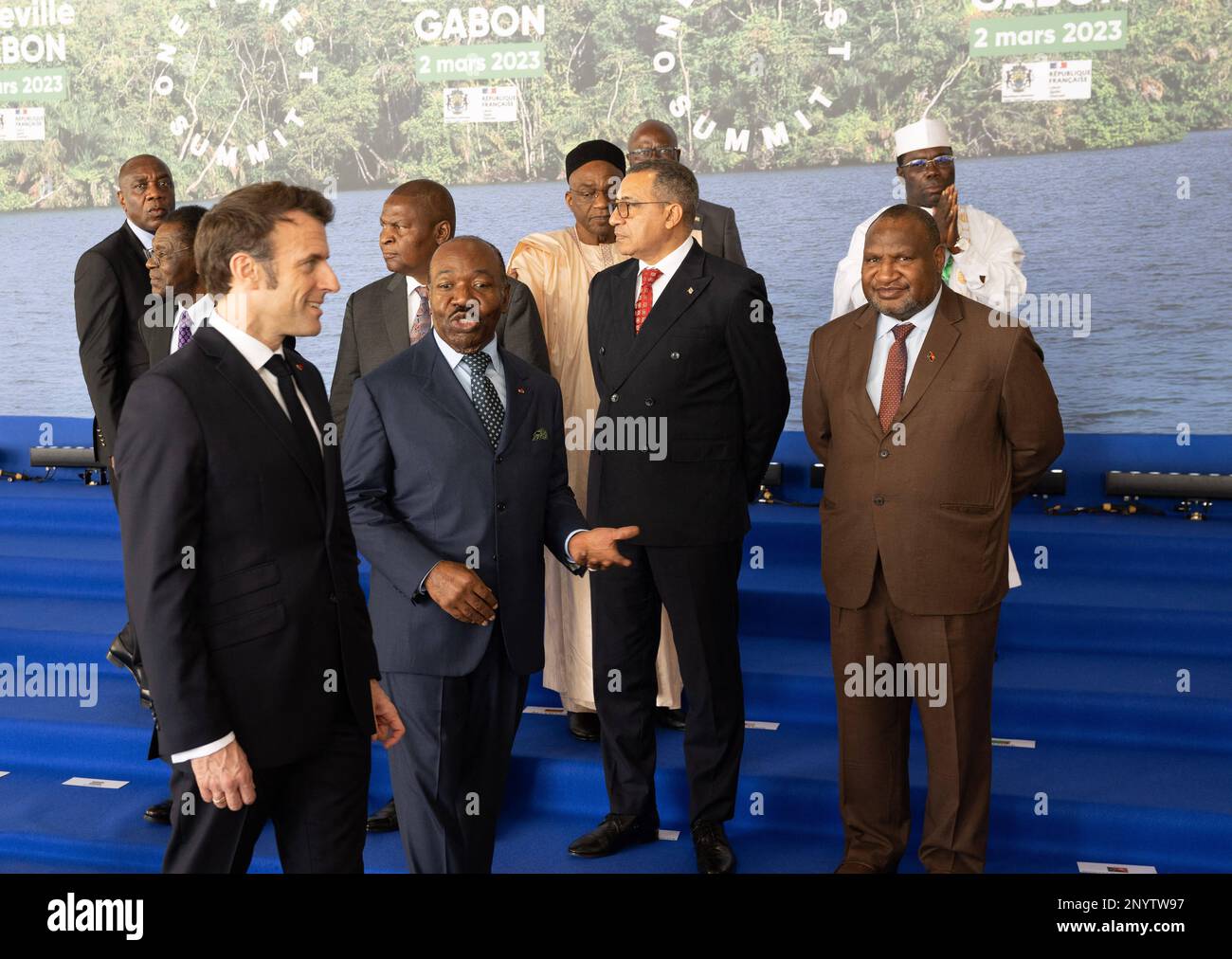 Libreville, Gabon. 02nd Mar, 2023. French President Emmanuel Macron and ...