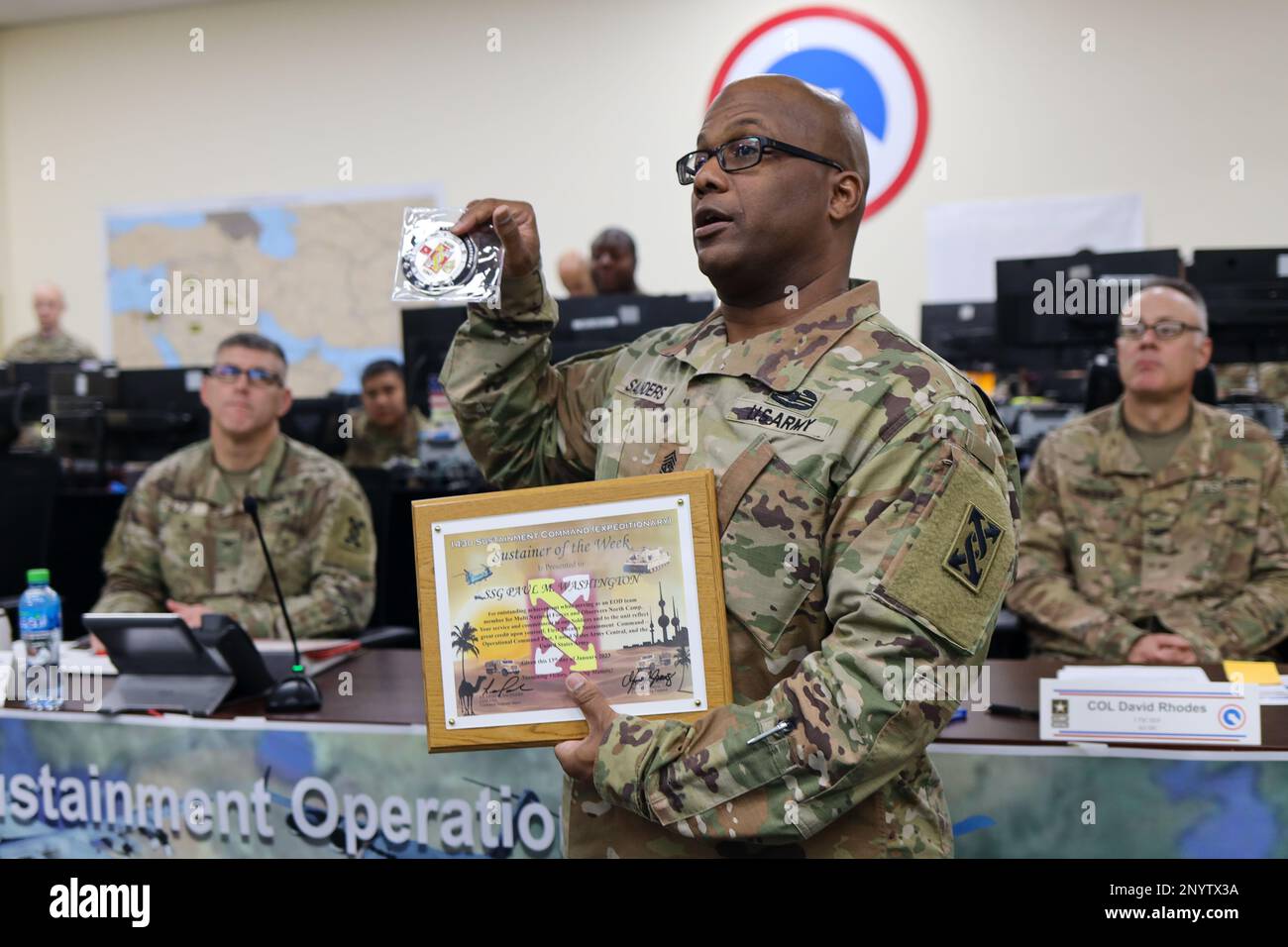 U.S. Army Reserve Command Sgt. Maj. Ricardo Saunders with the 143d ...