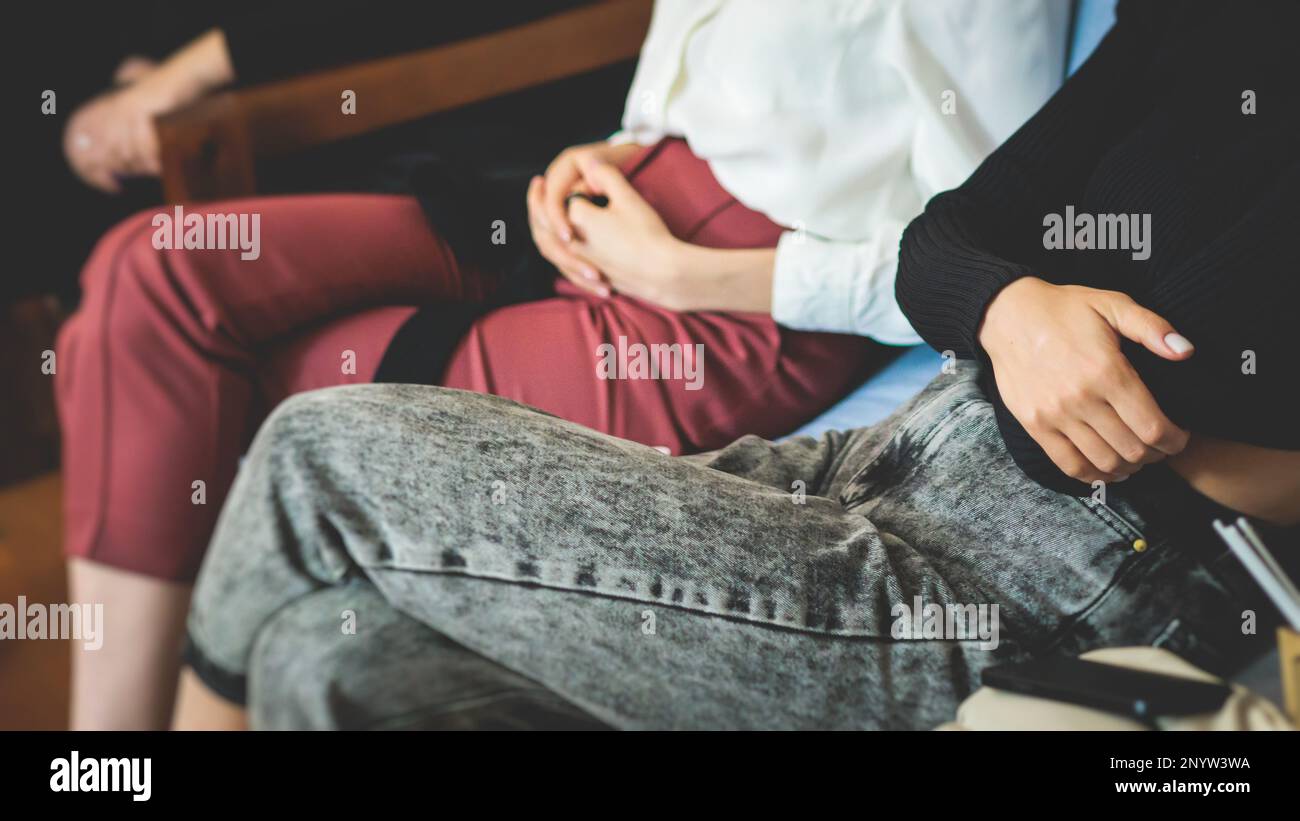 Female participants audience at the symposyum meeting, attendees in a ...