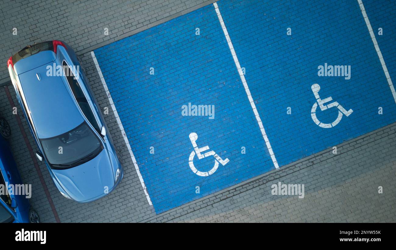 Aerial View Of Handicapped Parking Lot
