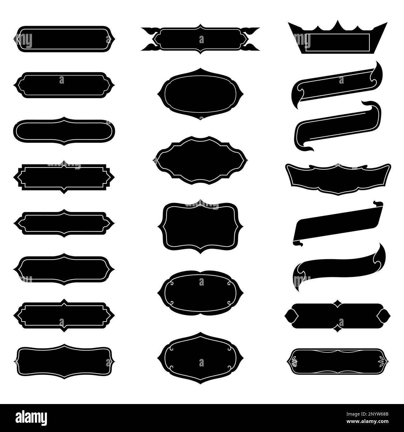 text frame border for decoration vector illustration collection Stock ...