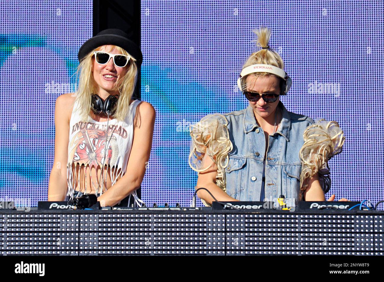Liv Nervo and Mim Nervo of Nervo perform at The Voodoo Experience on Oct. 26, 2012, in New ...