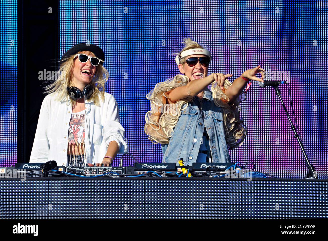 Liv Nervo and Mim Nervo of Nervo perform at The Voodoo Experience on Oct. 26, 2012, in New ...