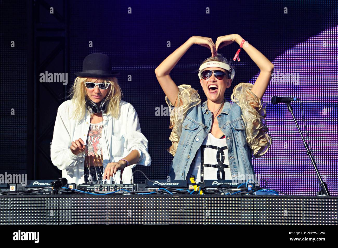 Liv Nervo and Mim Nervo of Nervo perform at The Voodoo Experience on Oct. 26, 2012, in New ...