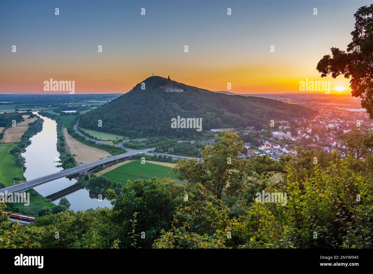 Porta Westfalica: Porta Westfalica gorge, river Weser, Kaiser-Wilhelm ...