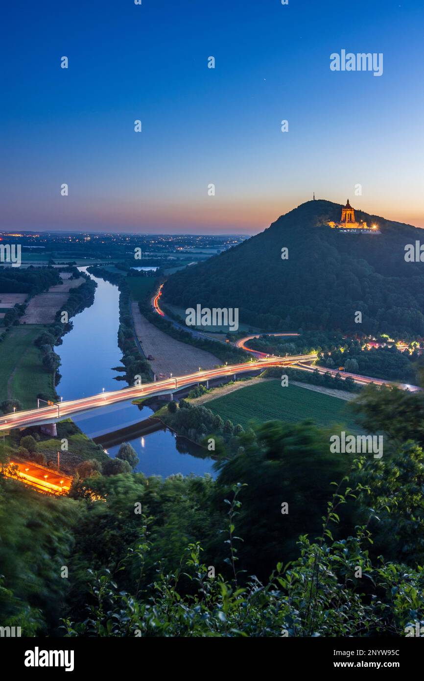 Porta Westfalica: Porta Westfalica gorge, river Weser, Kaiser-Wilhelm ...