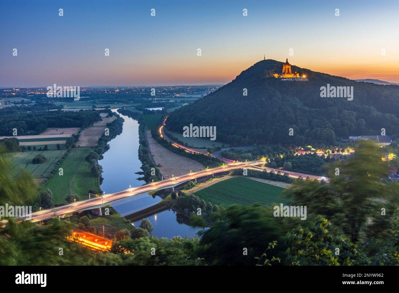 Porta Westfalica: Porta Westfalica gorge, river Weser, Kaiser-Wilhelm ...