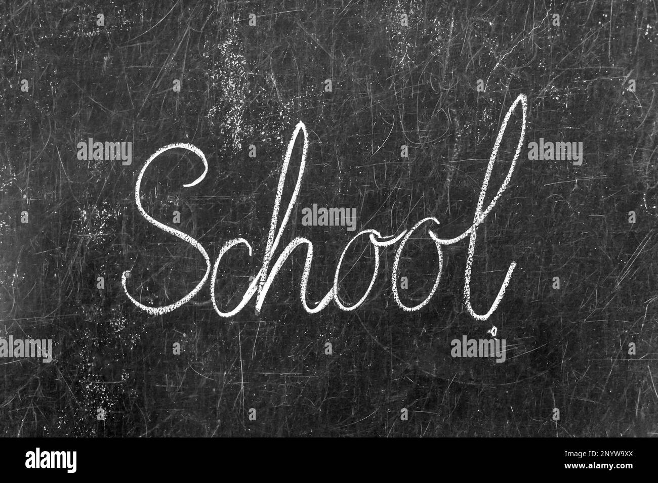 Word SCHOOL written on chalk board Stock Photo - Alamy
