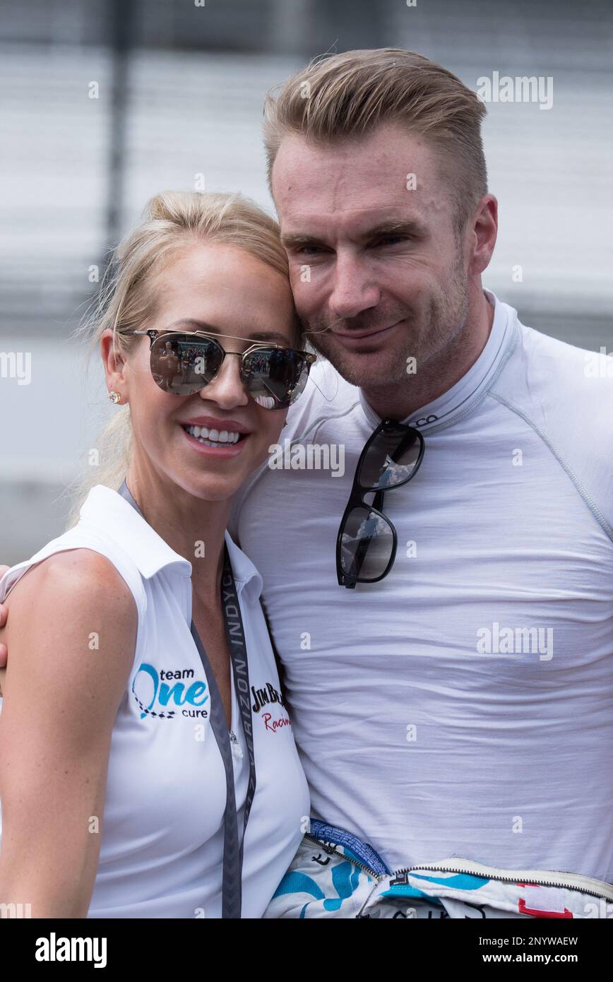 INDIANAPOLIS, IN - MAY 18: Jay Howard with his wife Courtney during the ...