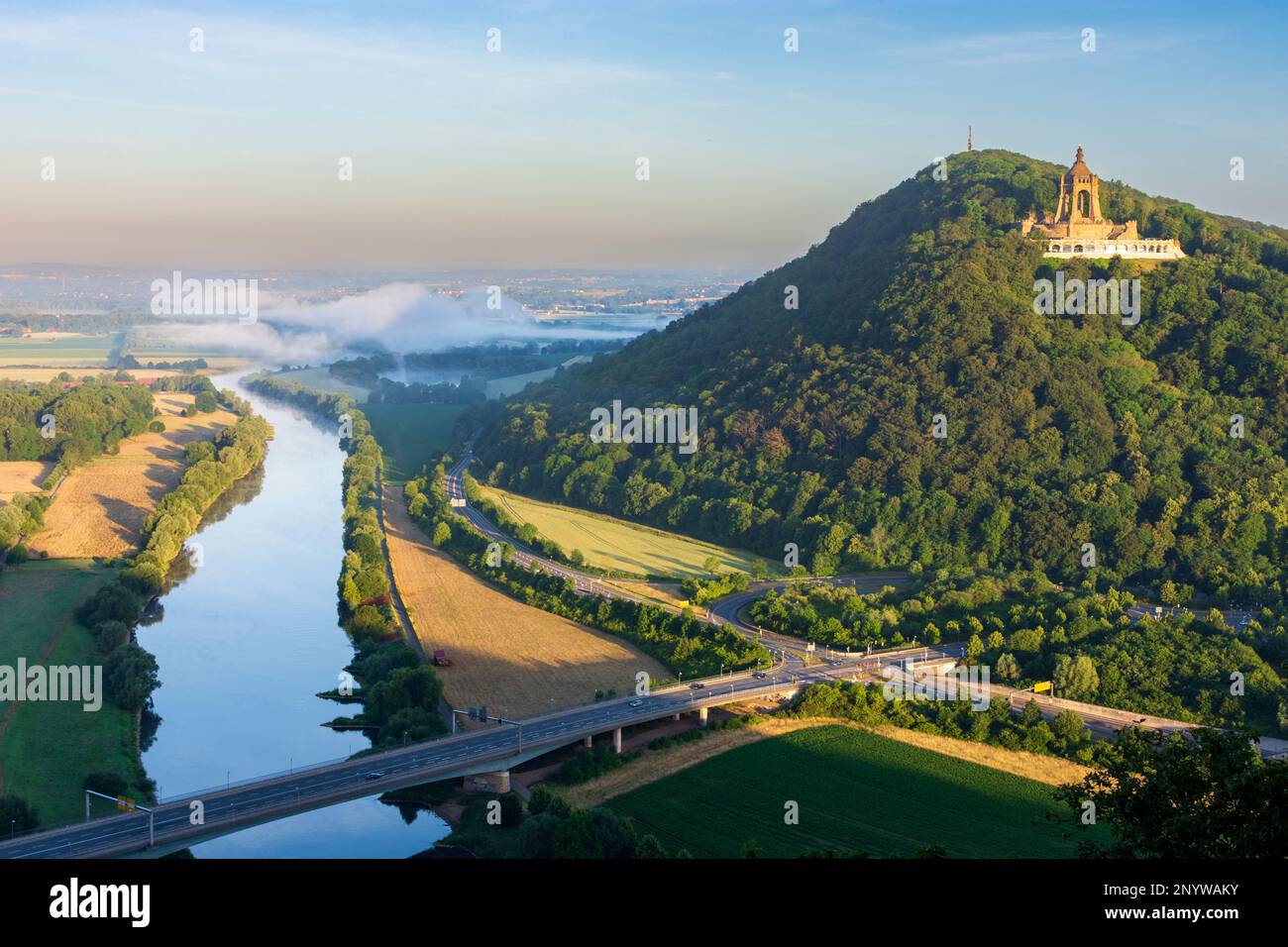 Porta Westfalica: Porta Westfalica gorge, river Weser, Kaiser-Wilhelm ...