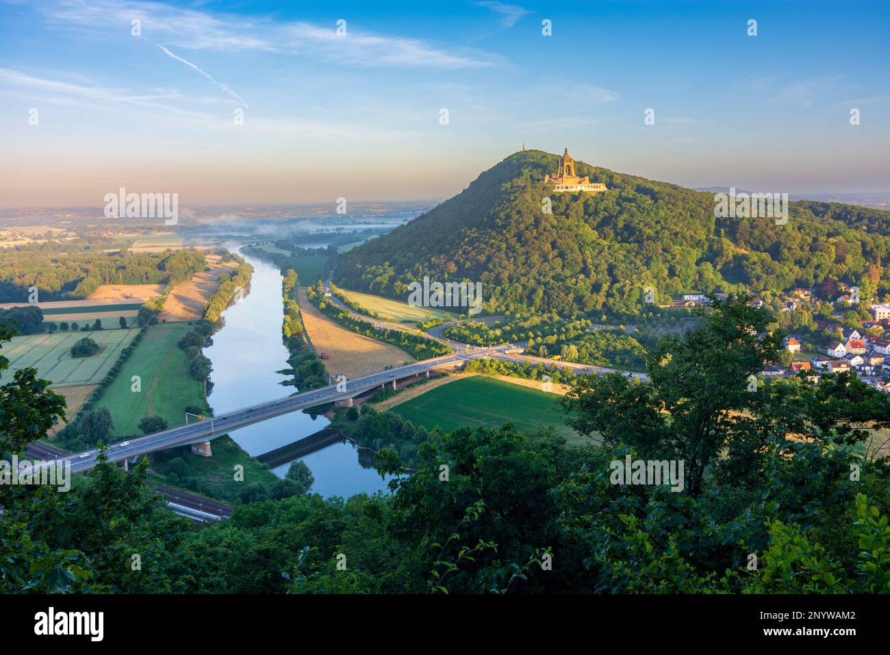 Porta Westfalica: Porta Westfalica gorge, river Weser, Kaiser-Wilhelm ...