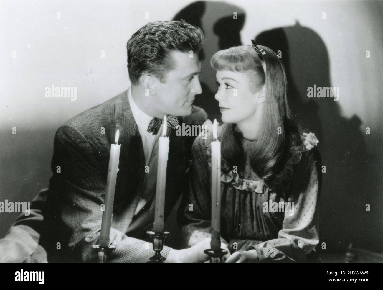 American actor Kirk Douglas and actress Jane Wyman in the movie The ...