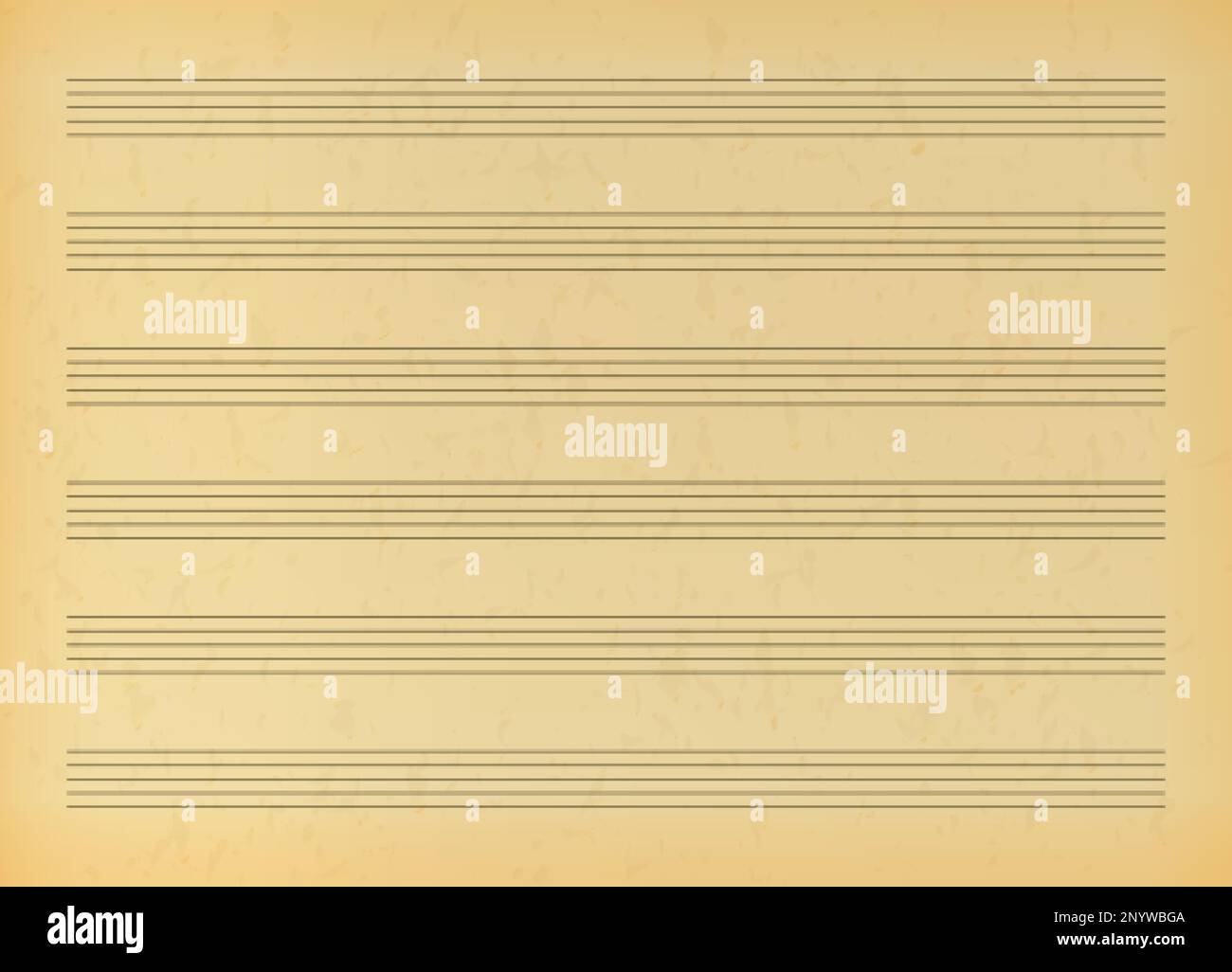 Vintage blank sheet music page. Old music paper with empty stave for ...