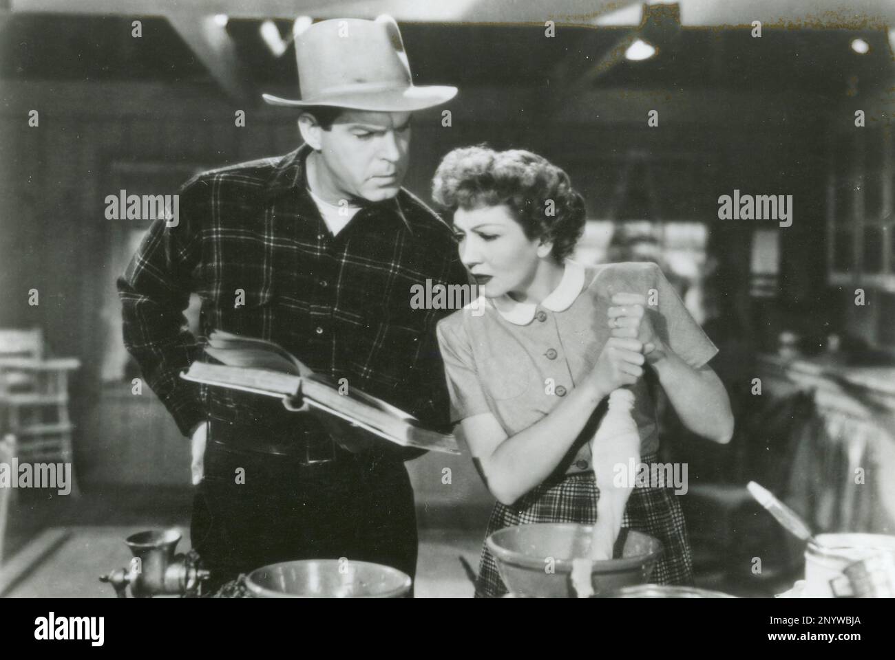 American actor Fred MacMurray and French actress Claudette Colbert in ...