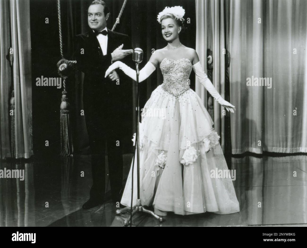 American actor Bob Hope and actress Olga San Juan in the movie Variety ...