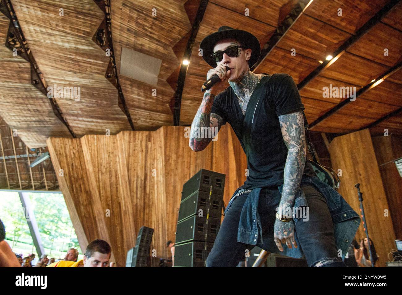 Trace Cyrus of Metro Station performs during the 2015 Vans Warped Tour ...