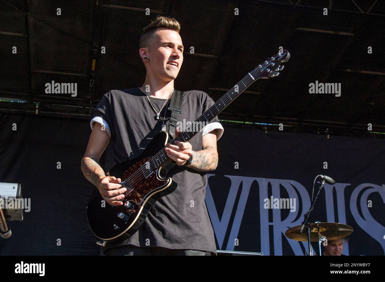 Alex Babinski of PVRIS performs during the 2015 Vans Warped Tour at ...