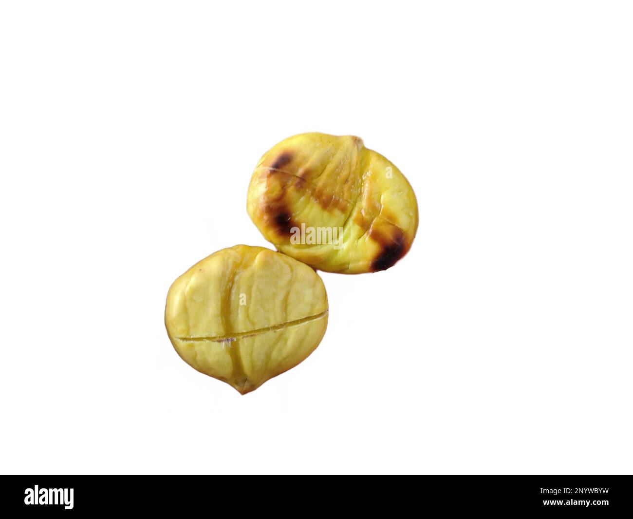 Roasted chestnuts kernel isolated on white background Stock Photo - Alamy