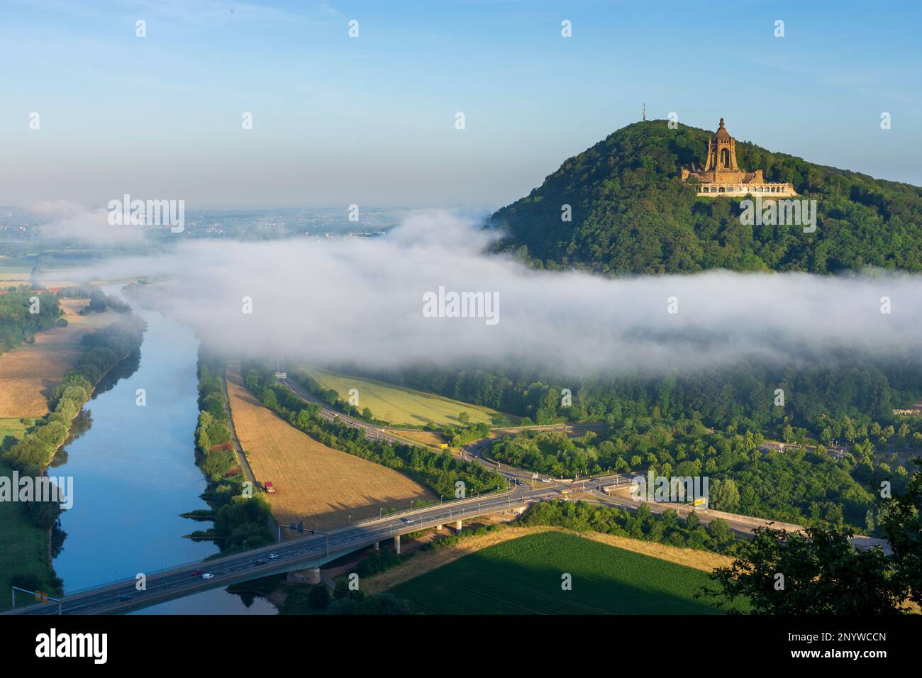 Porta Westfalica: Porta Westfalica gorge, river Weser, Kaiser-Wilhelm ...