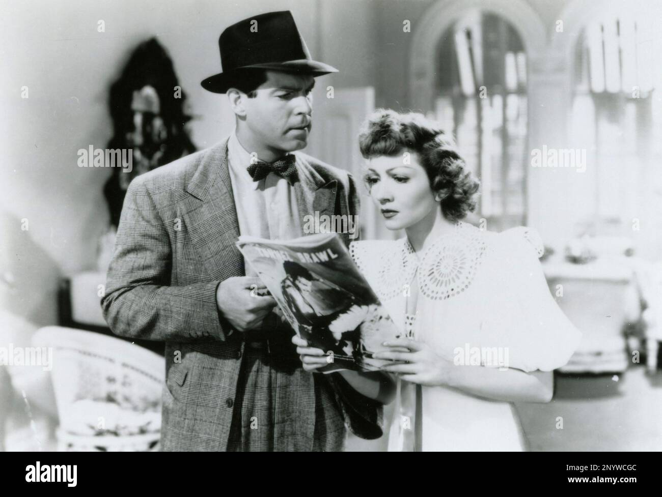 American actor Fred MacMurray and French actress Claudette Colbert in ...