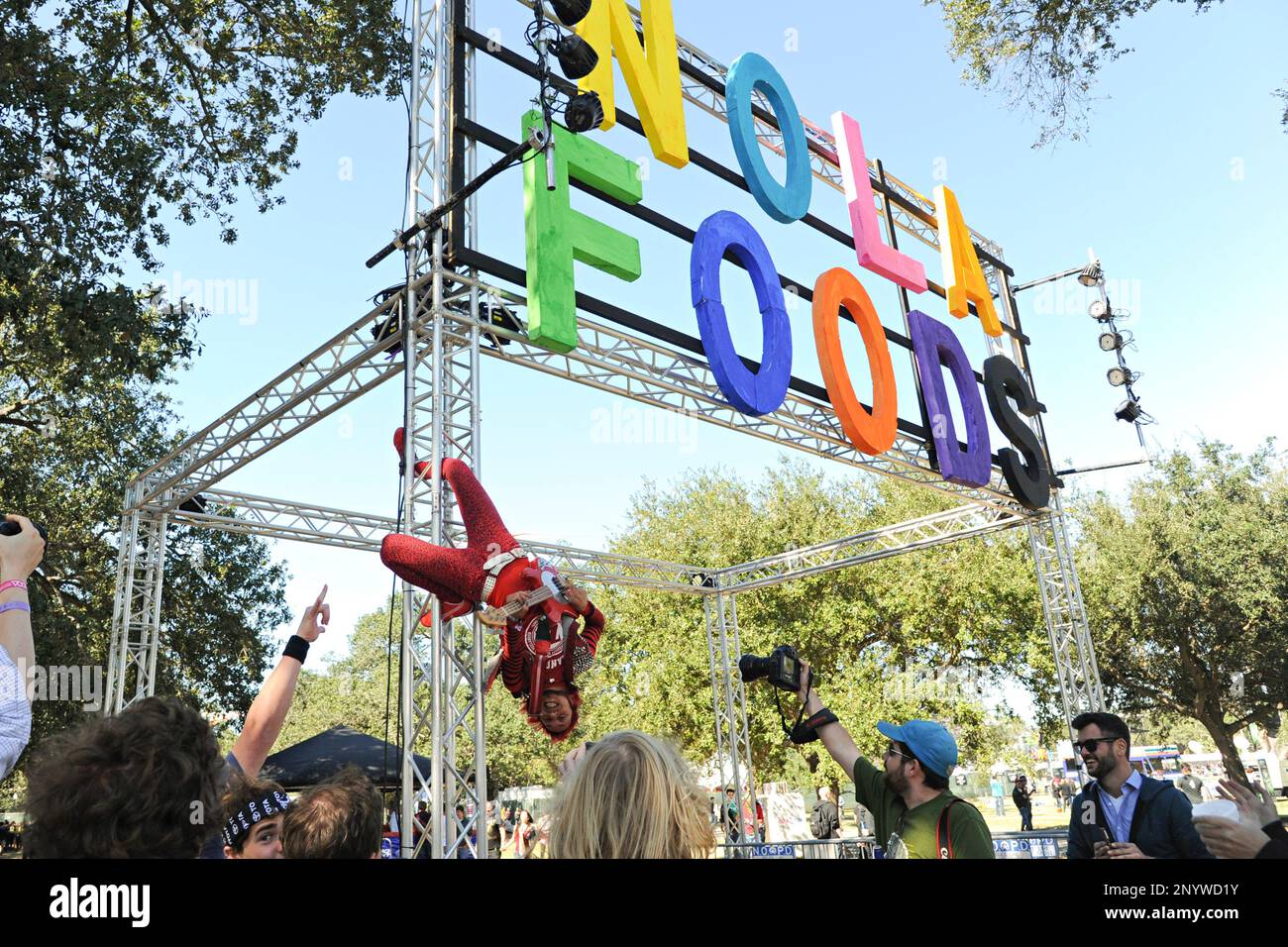 Kotaro Tsukada (aka Peelander Red) of Peelander-Z performs during day 2 ...