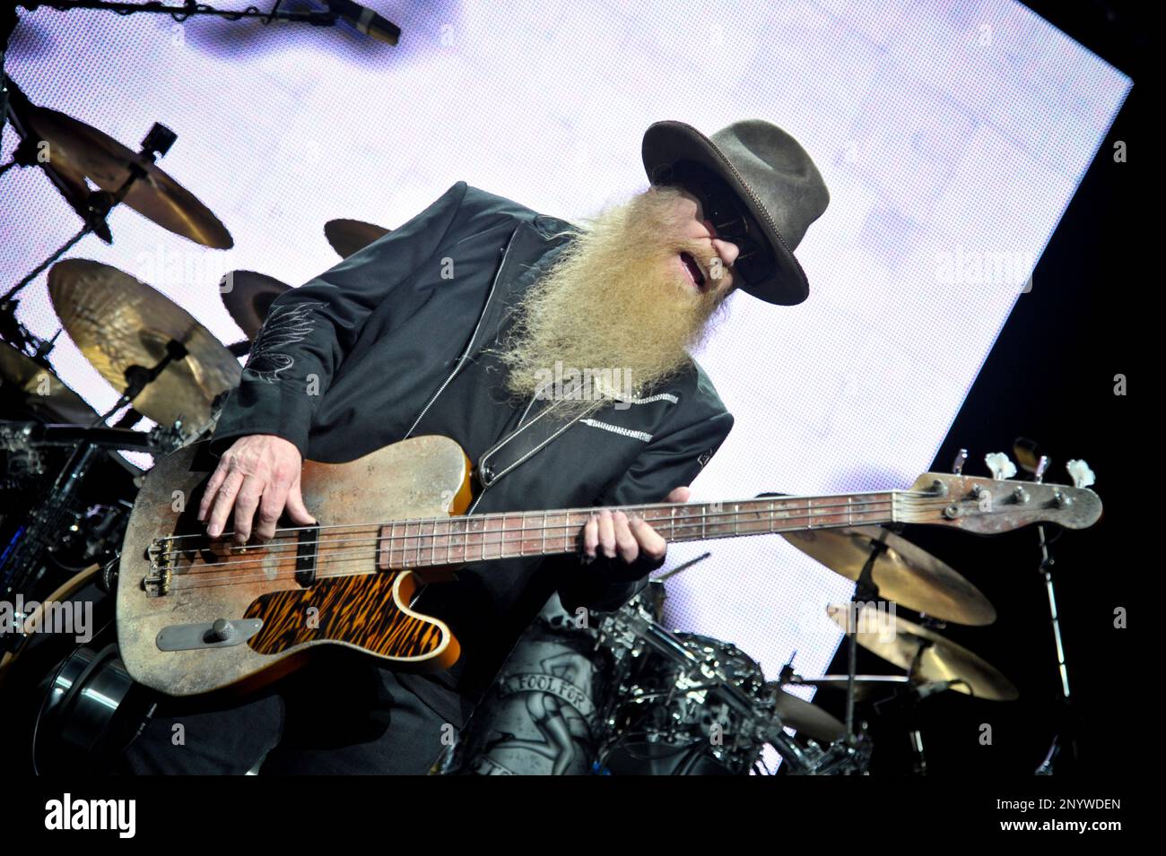 Dusty Hill of ZZ Top performs at the Riverbend Music Center on Sept. 14 ...
