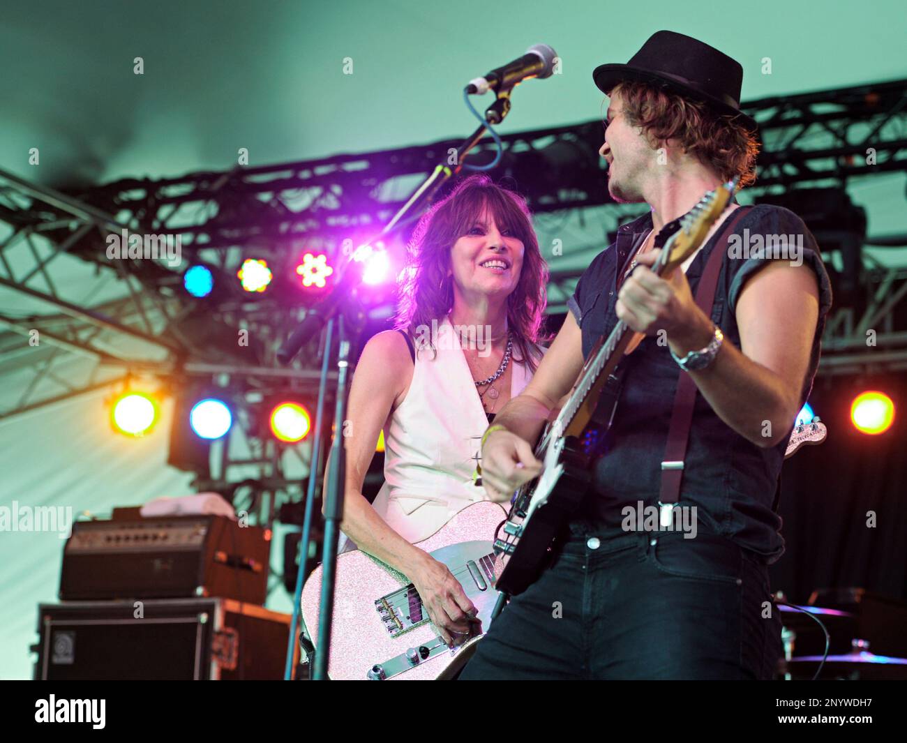 Chrissie Hynde and JP Jones of JP, Chrissie, and The Fairground Boys perform during the 2010 ...