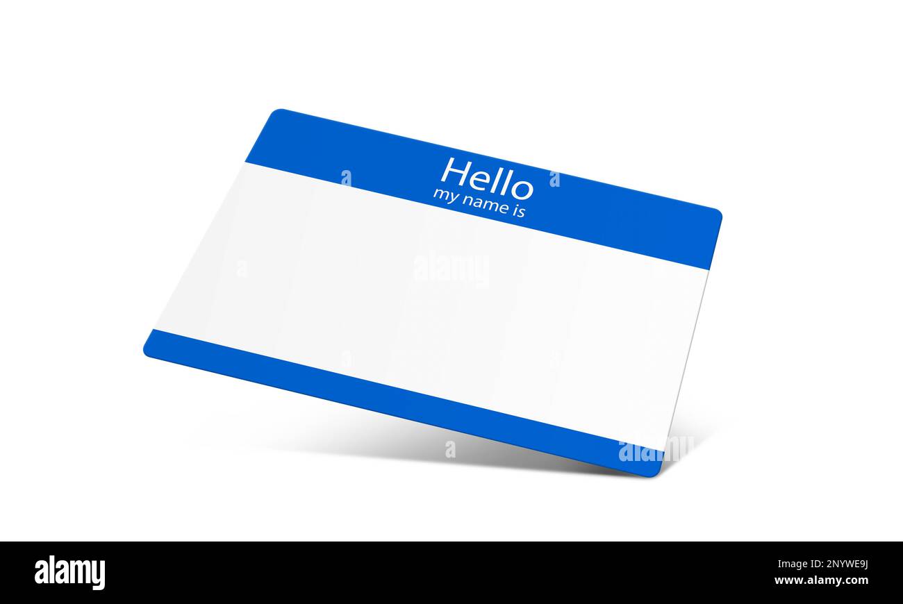 Card with text Hello my name is on white background, illustration ...