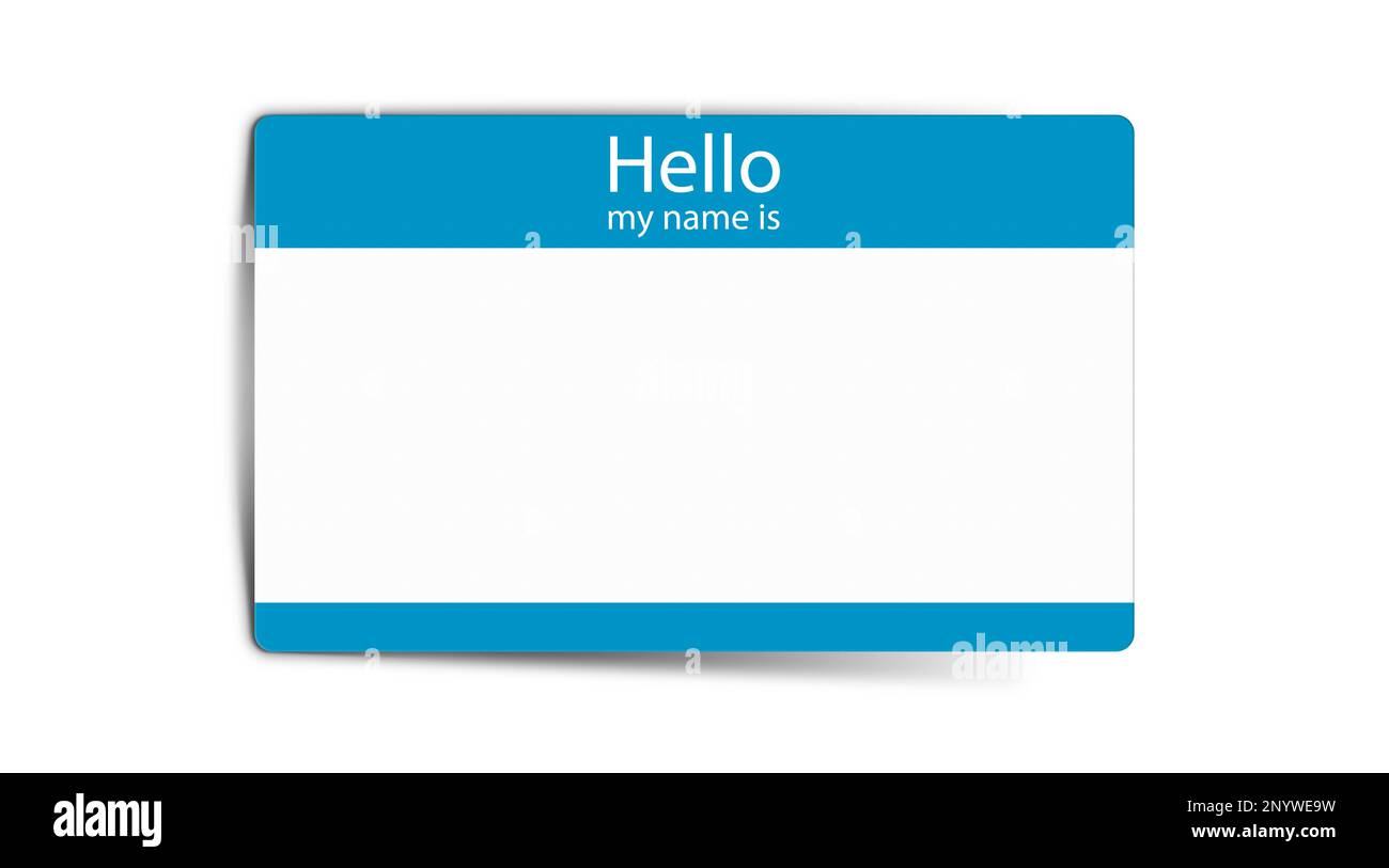 Card with text Hello my name is on white background, illustration ...
