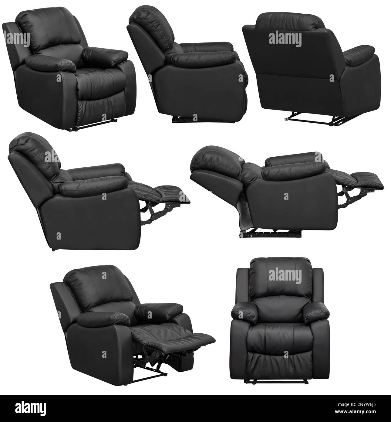 Recliner armchair. Isolated from the background. In different angles ...