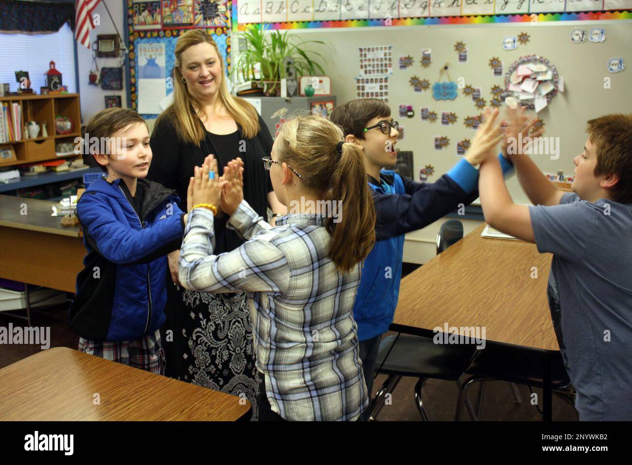 This photo taken May 11, 2017, shows West Intermediate School fifth ...
