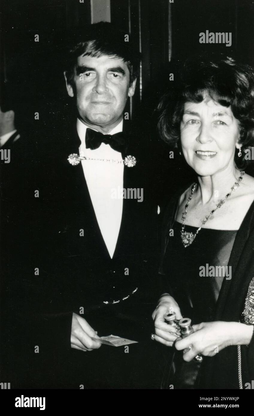 English actor Derek Nimmo and his wife Patricia, UK 1989 Stock Photo ...
