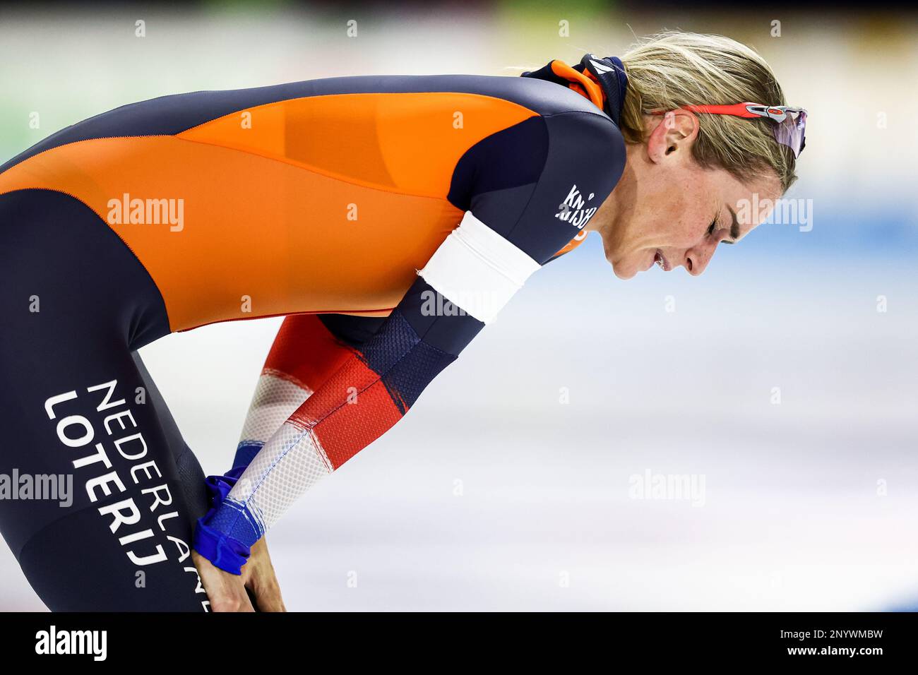 HERENVEEN - Netherlands, 02/03/2023, Irene Schouten (NED) during the 3000 meter race at the ISU ...
