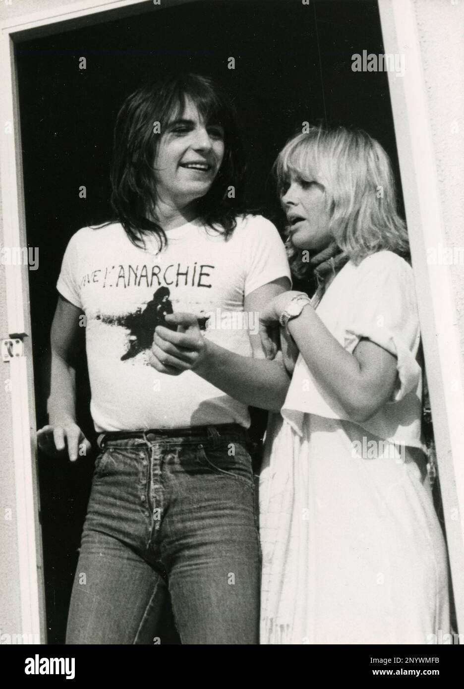 English singer Phil Lewis and Swedish actress Britt Ekland, 1980 Stock ...