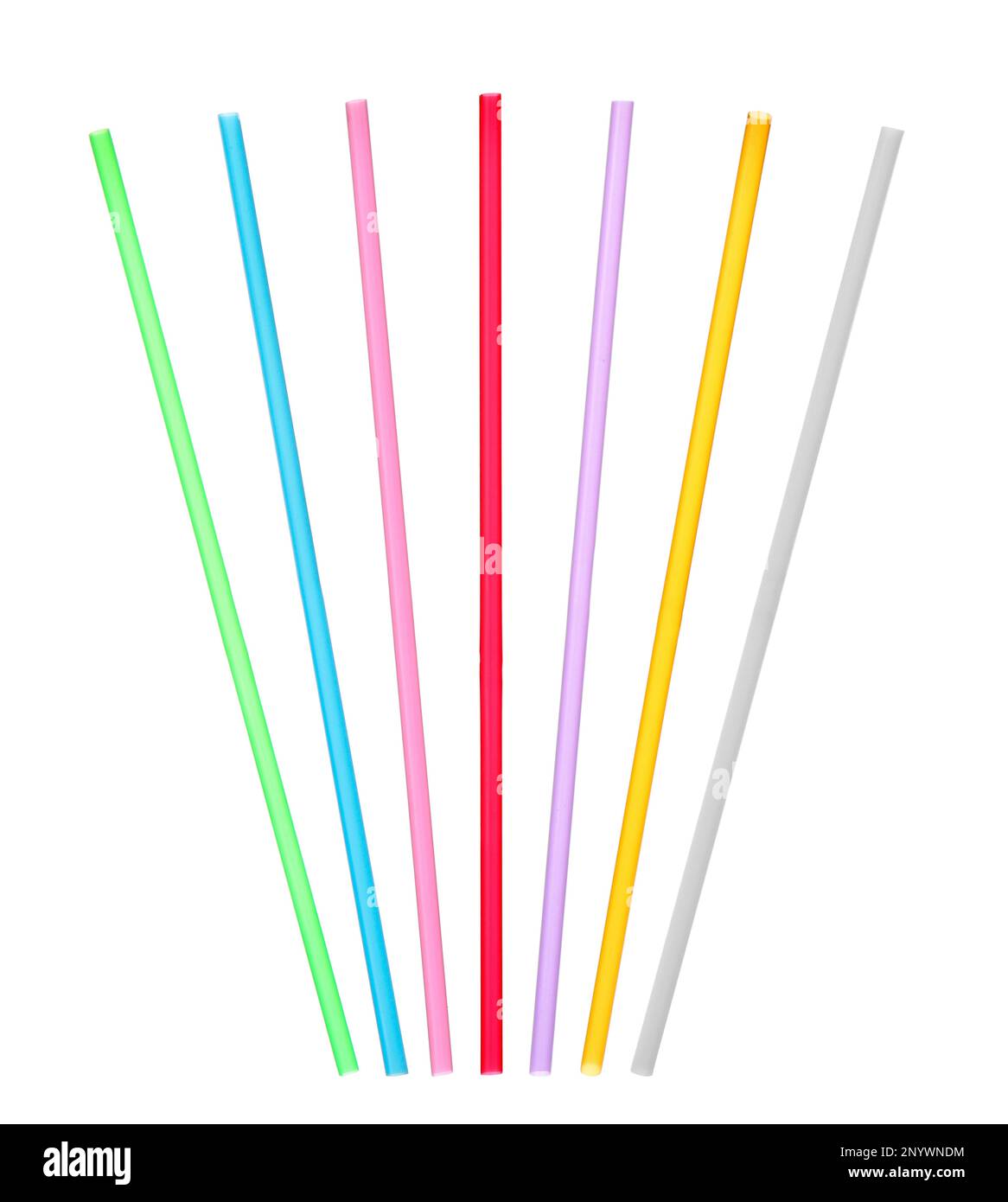 Set with different straws for drinks on white background Stock Photo ...