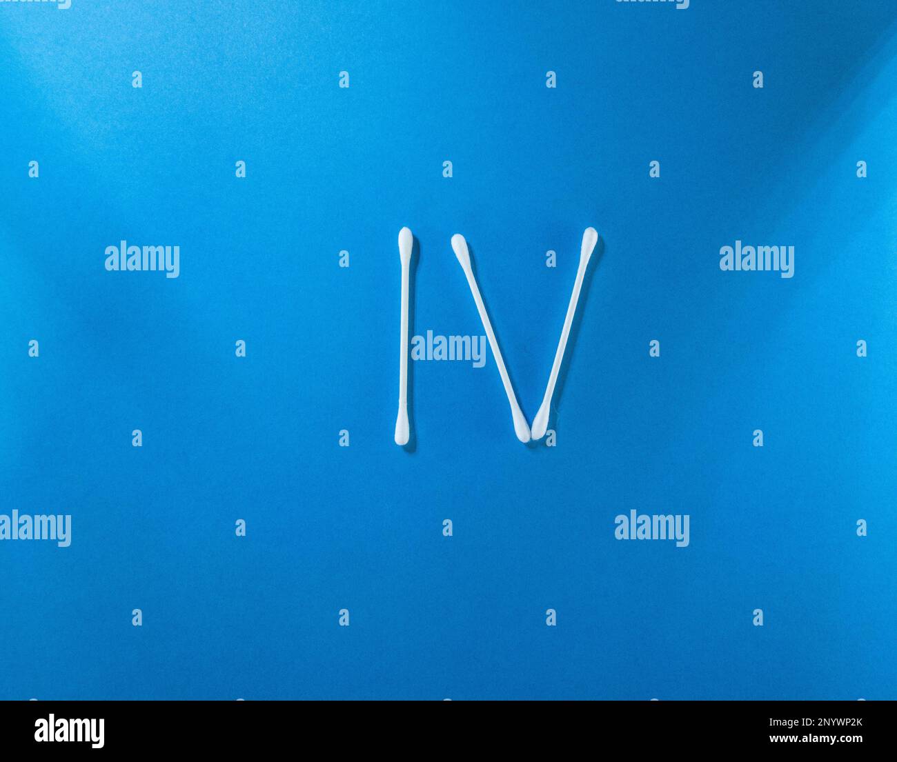 number four (4) in roman numerals with clean white cotton buds isolated ...