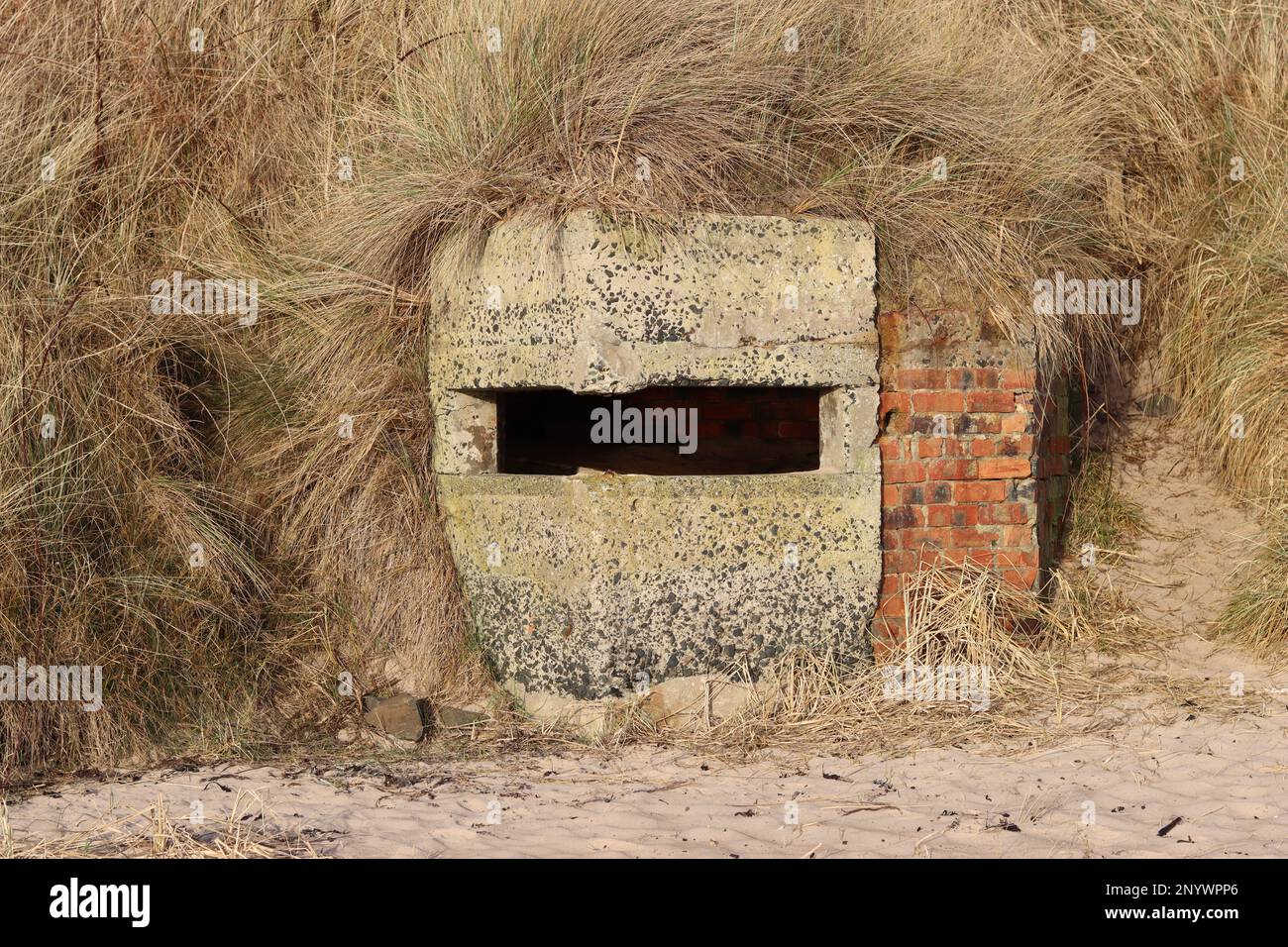 World War Two concrete pill box, used as a guard post, in ...
