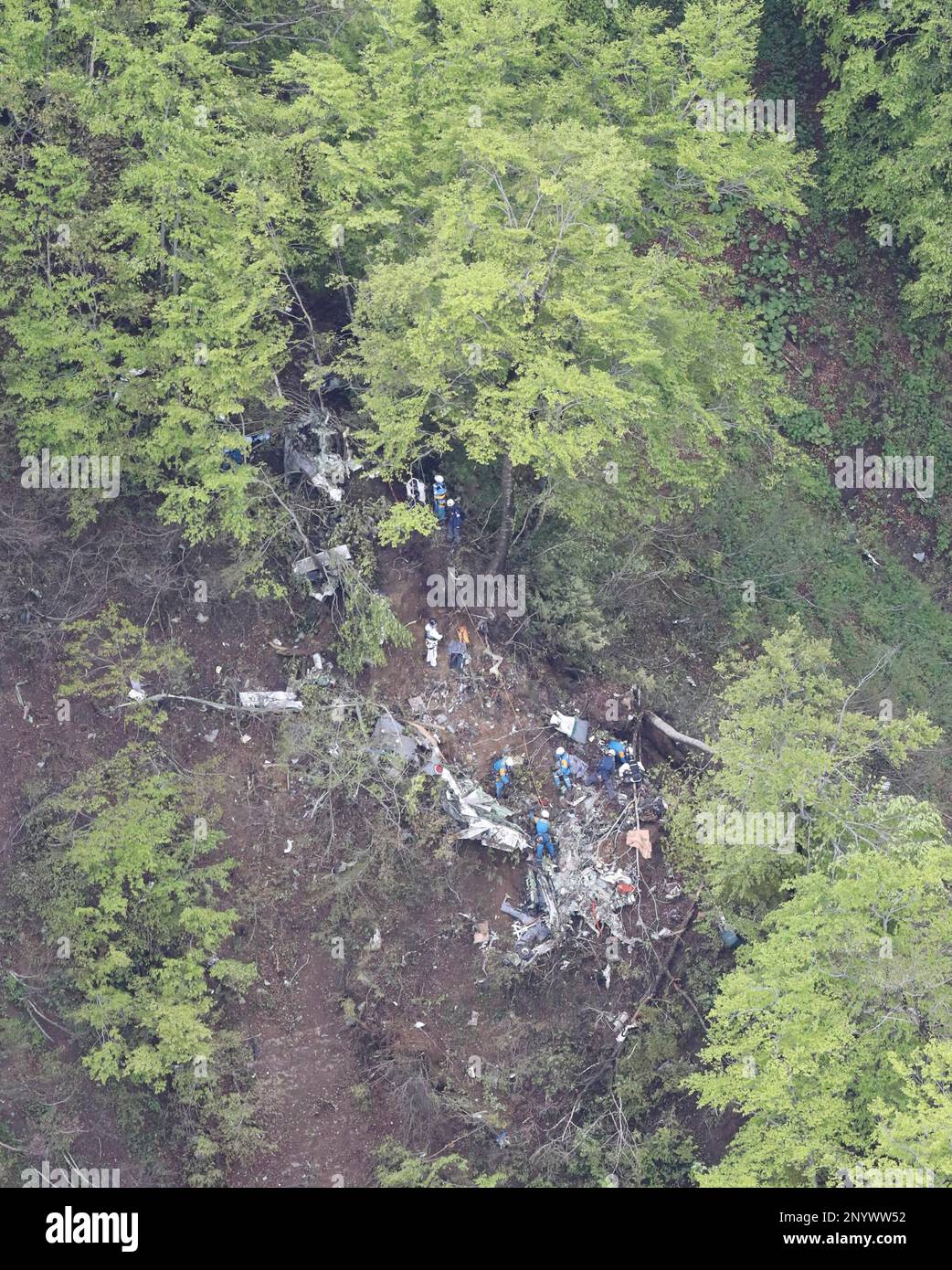 An aerial photo shows the LR-2 reconnaissance aircraft of the Self ...