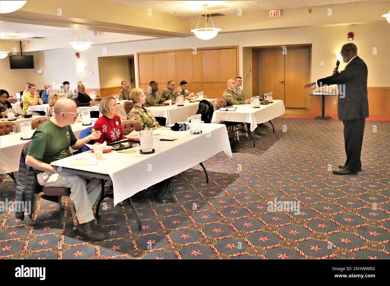 Guest speaker Marcus Gentry gives his presentation about Martin Luther ...