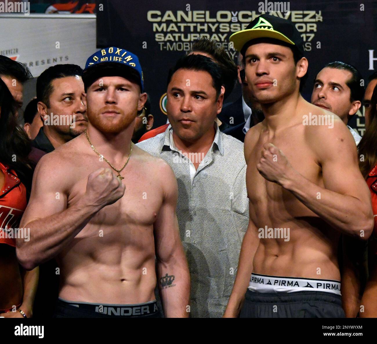 May 5, 2017. Las Vegas NV. (C) Golden boy boxing promoter Oscar De La ...