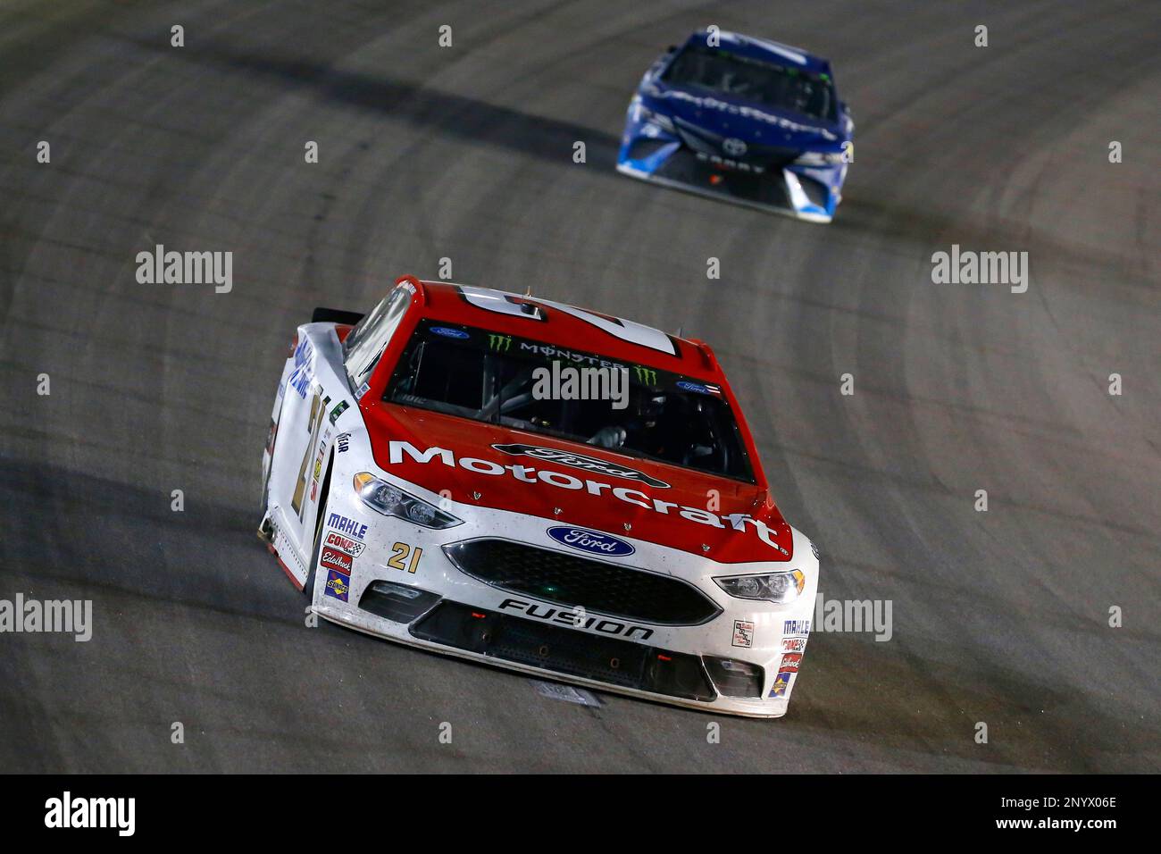 Ryan Blaney (21) and Martin Truex Jr (78) during the NASCAR Go Bowling ...