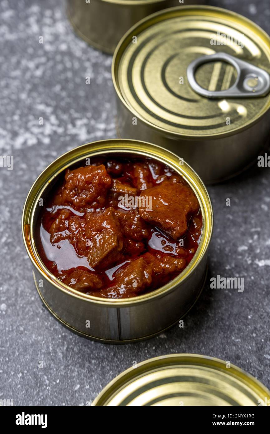 Many tin cans fish hi-res stock photography and images - Alamy