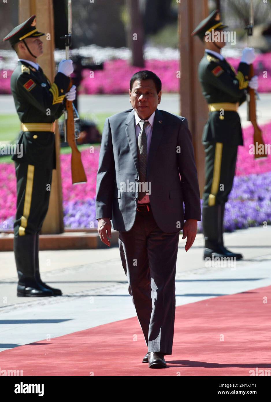 Philippine President Rodrigo Duterte arrives at the meeting venue of ...