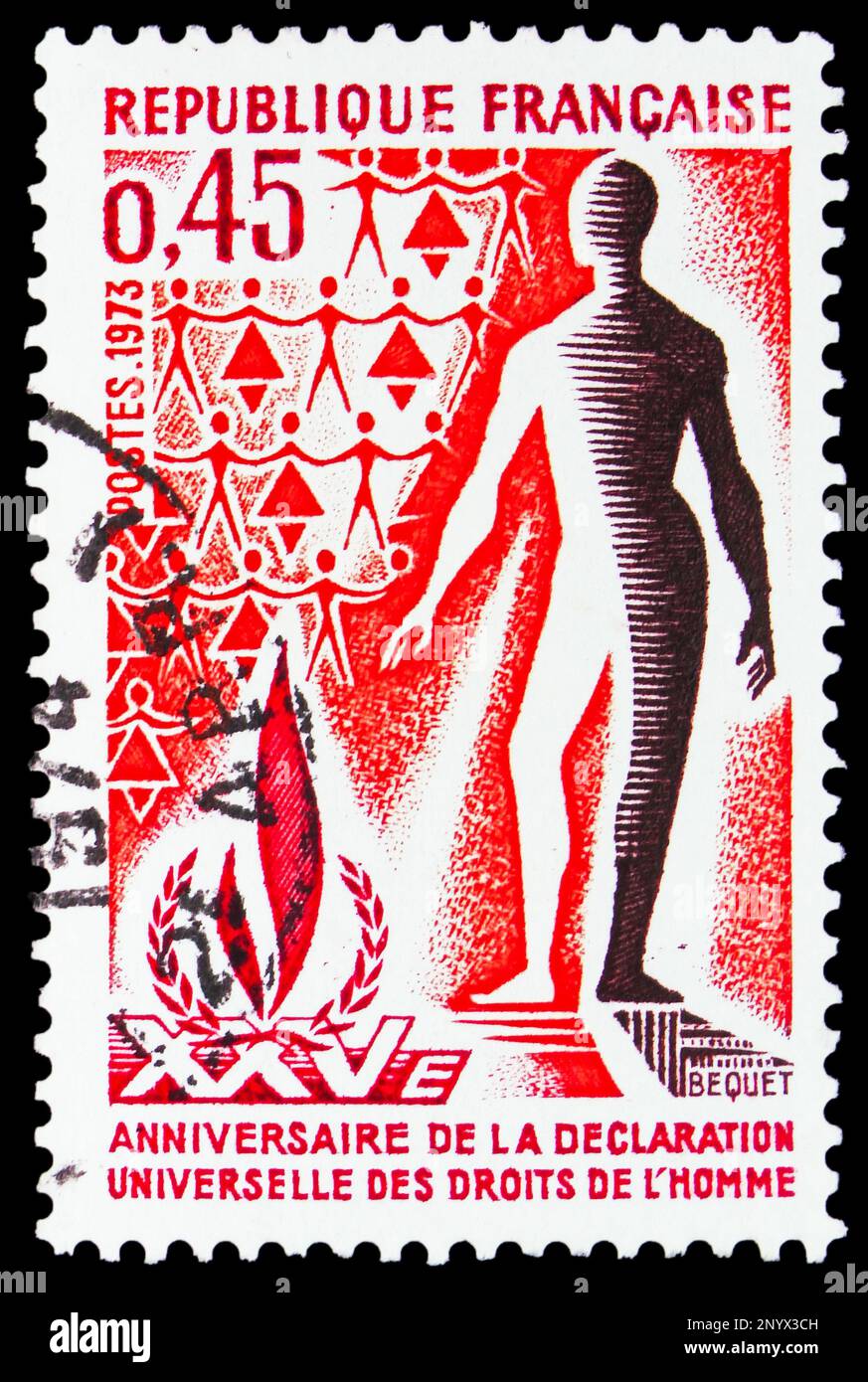 MOSCOW, RUSSIA - FEBRUARY 15, 2023: Postage stamp printed in France ...