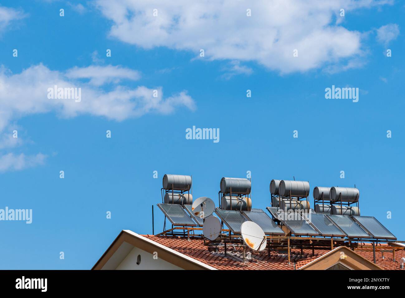 Water tanks on roof house hi-res stock photography and images - Alamy