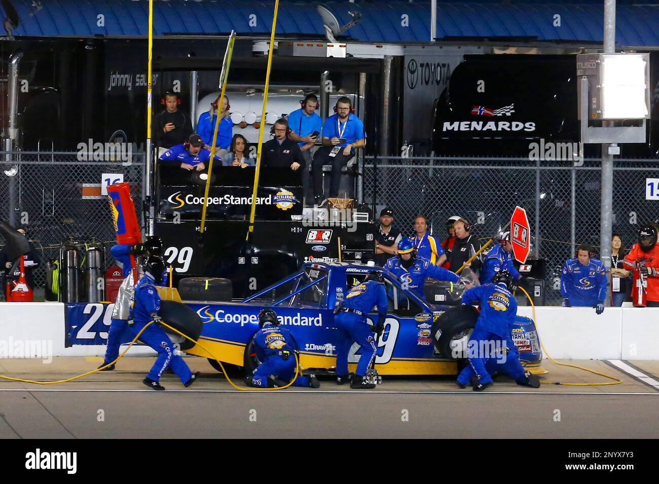 Chase Briscoe, Cooper Standard Ford F-150 makes a pit stop during the ...