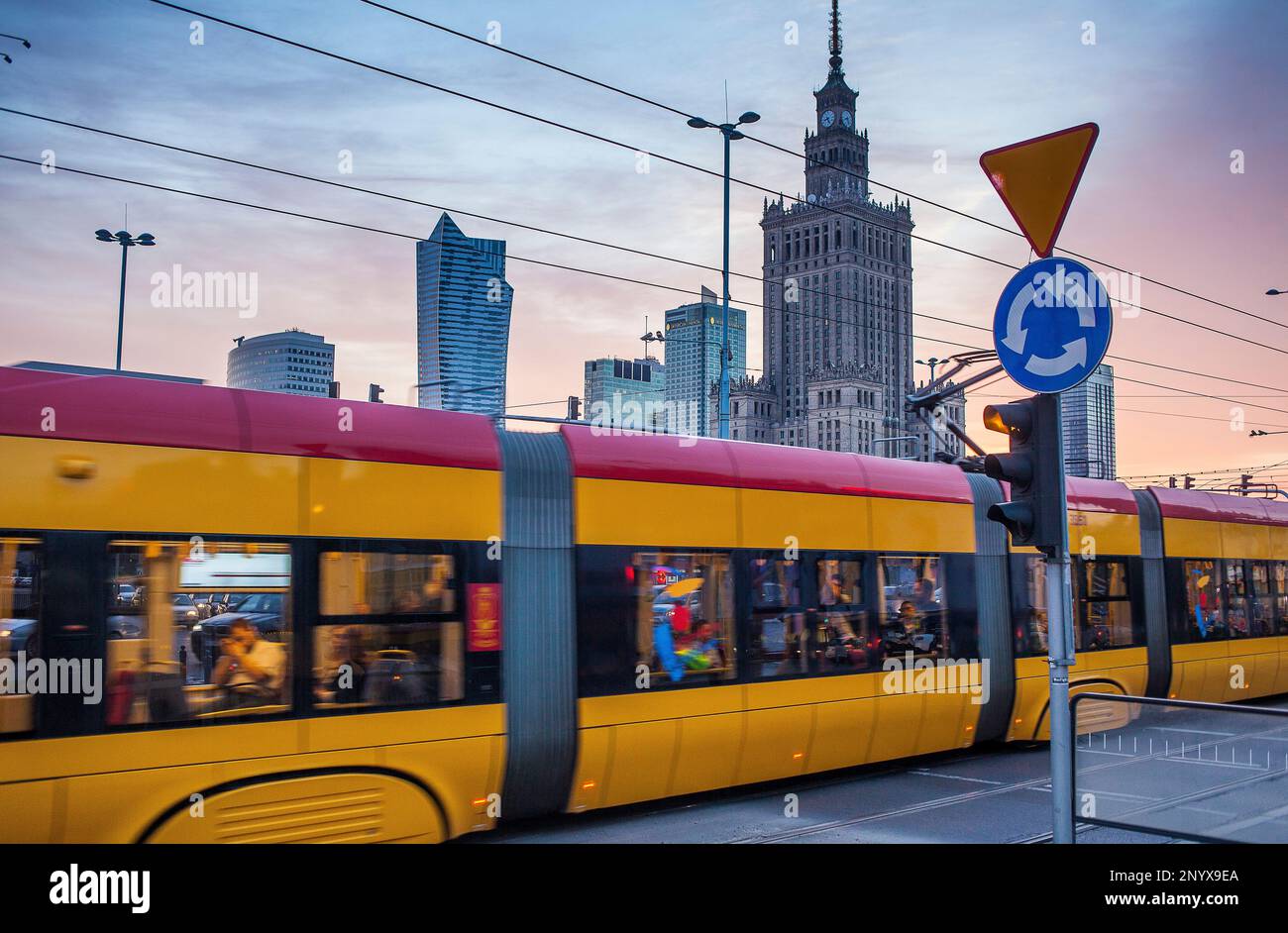 Tram, Plac Defilad square, corner of Marszalkowska street at Al ...