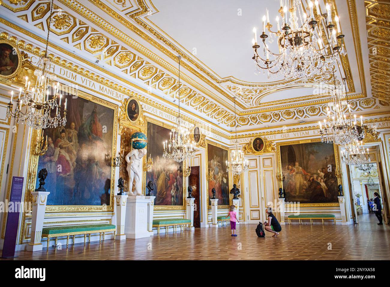 Royal Castle,Knights Hall, at right statue of Chronos,Warsaw, Poland ...