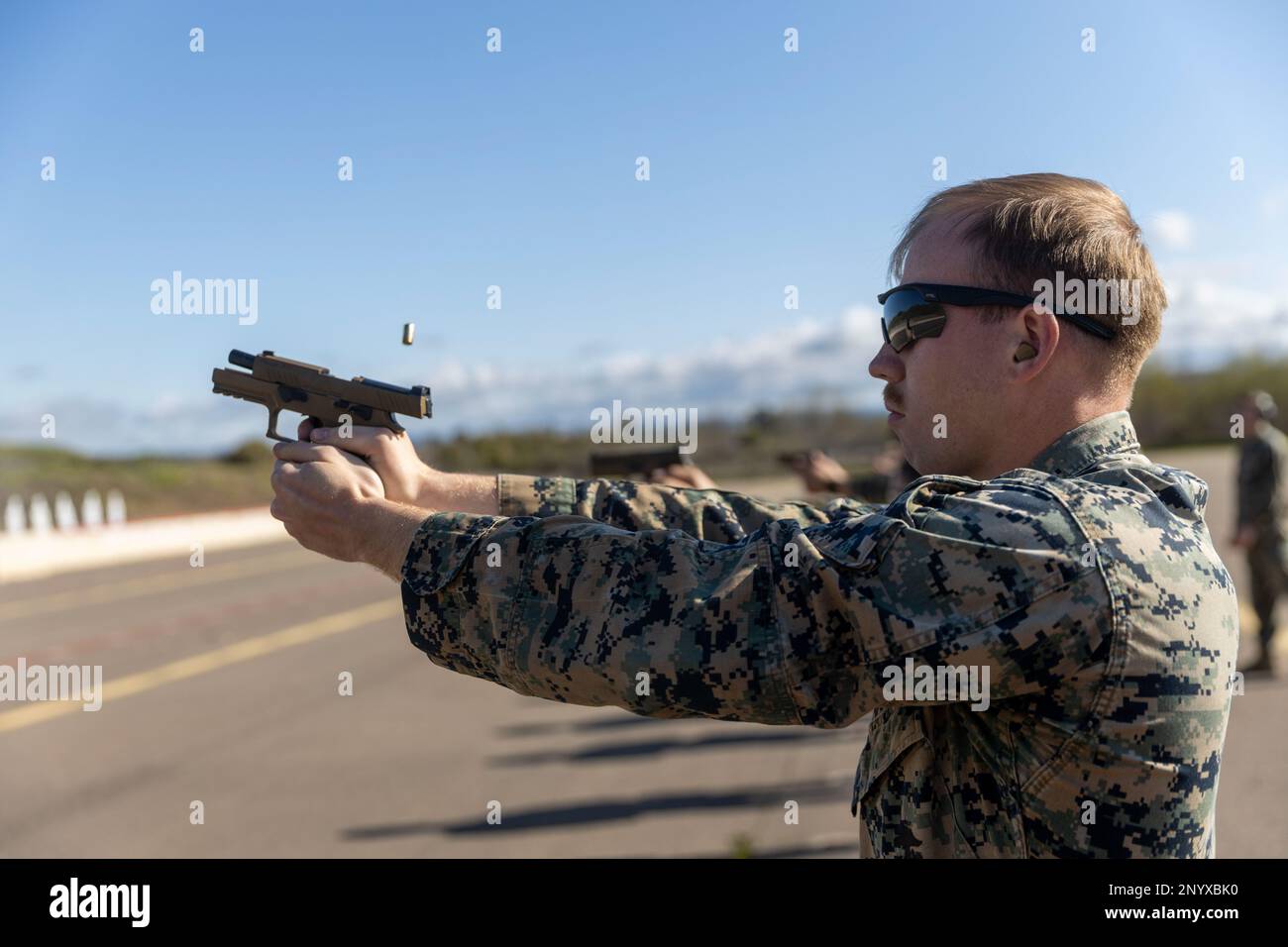 U.S. Marine Corps Sgt. Bailey Mowry, a fire support Marine with 1st Air ...